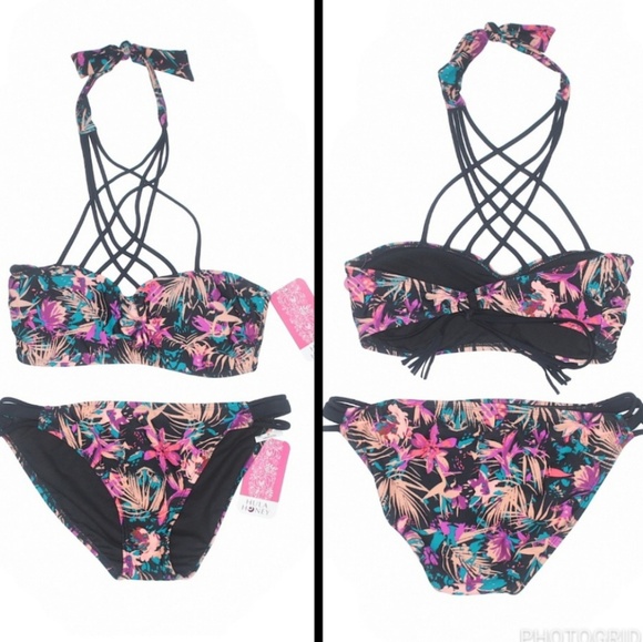 Hula Honey | Swim | Hula Honey Tropical Splash High Neck Bikini | Poshmark
